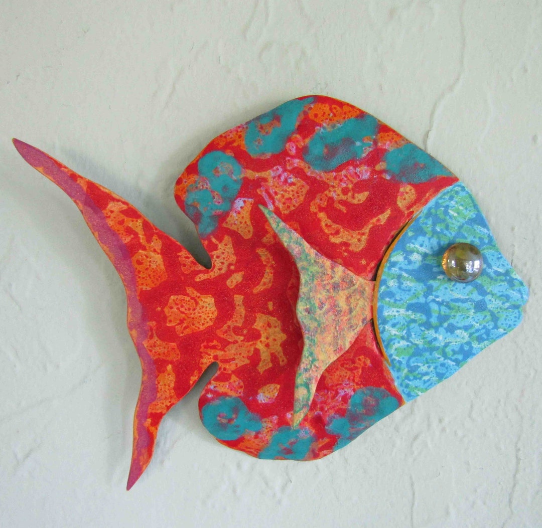 Recycled Metal Fish Wall Art: Tropical Beach Decor (7x9) - Etsy