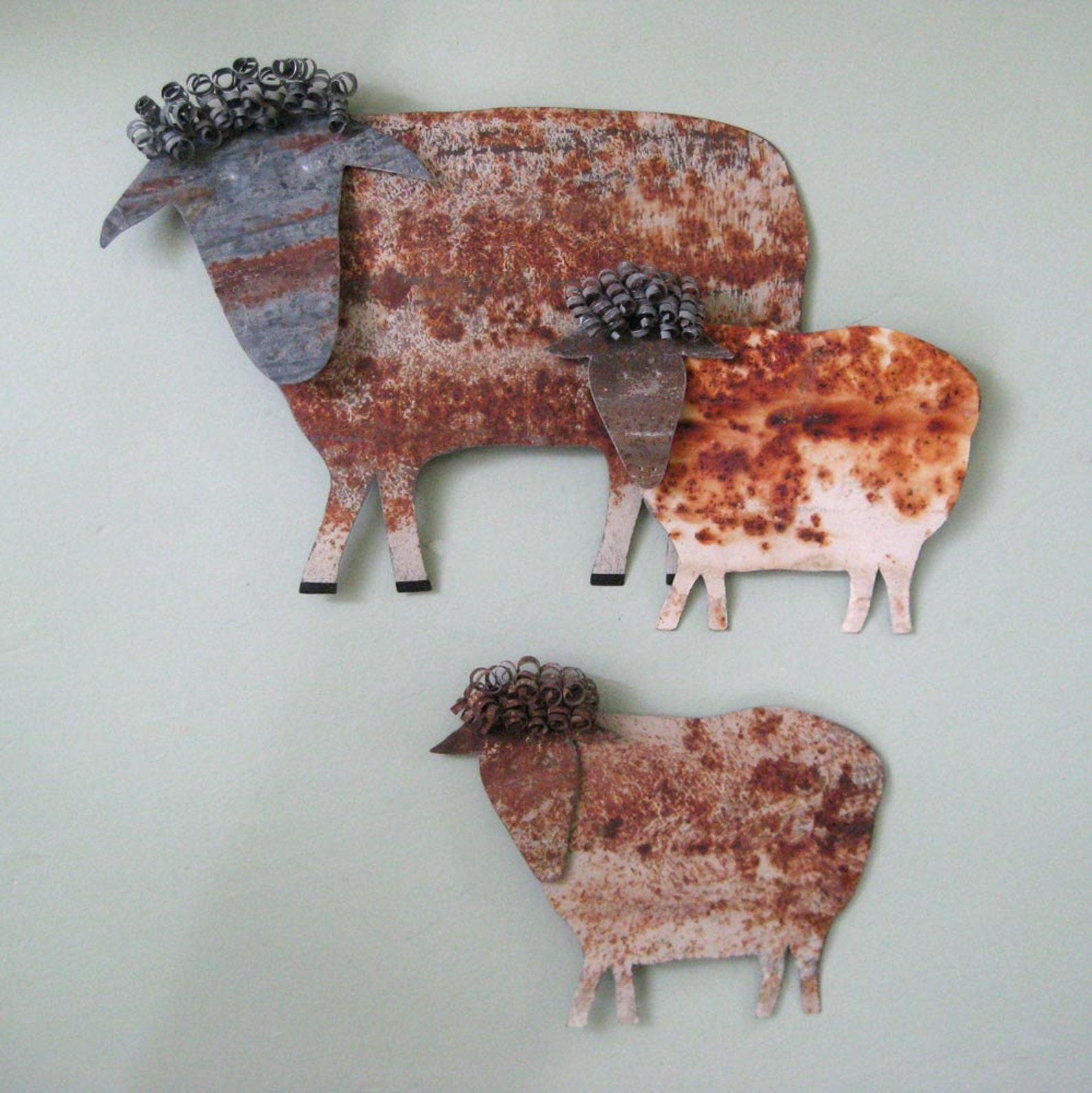 SHEEP ART Metal Garden Sculpture Reclaimed Metal Sheep Wall or - Etsy