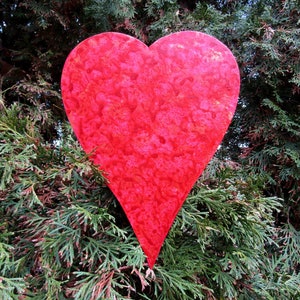 Heart Tree Topper Red Gold Metal Christmas Heart Handmade - Etsy