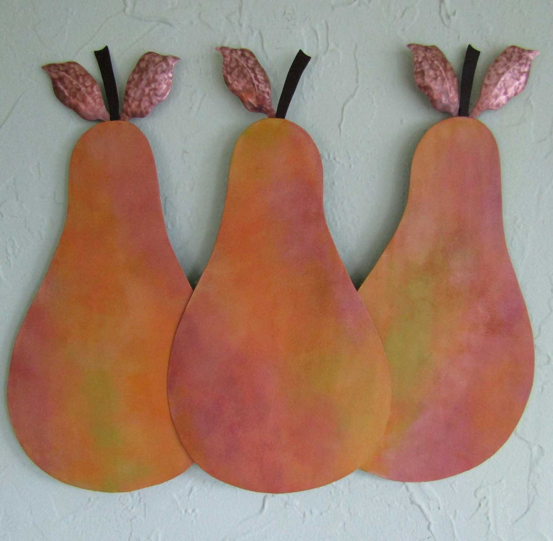 PEAR ART Metal Wall Trio Sculpture Kitchen Dining Room Pear | Etsy