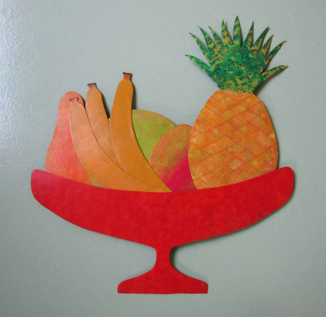 Upcycled Metal Fruit Wall Art: Colorful Kitchen Sculpture (17x17) - Etsy