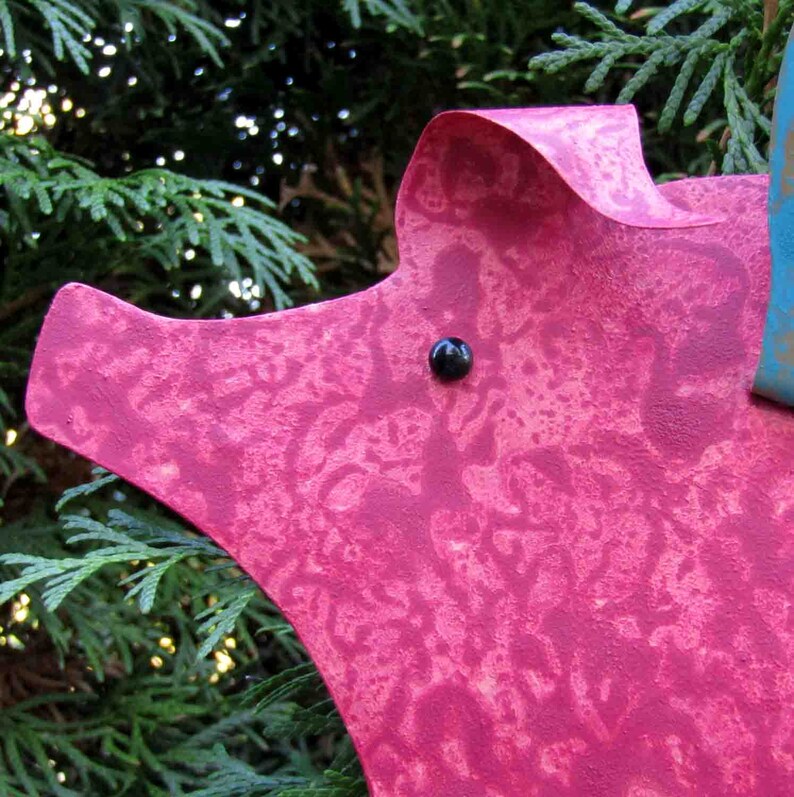 FLYING PIG Christmas Tree Topper Metal Art When Pigs Fly Coral | Etsy