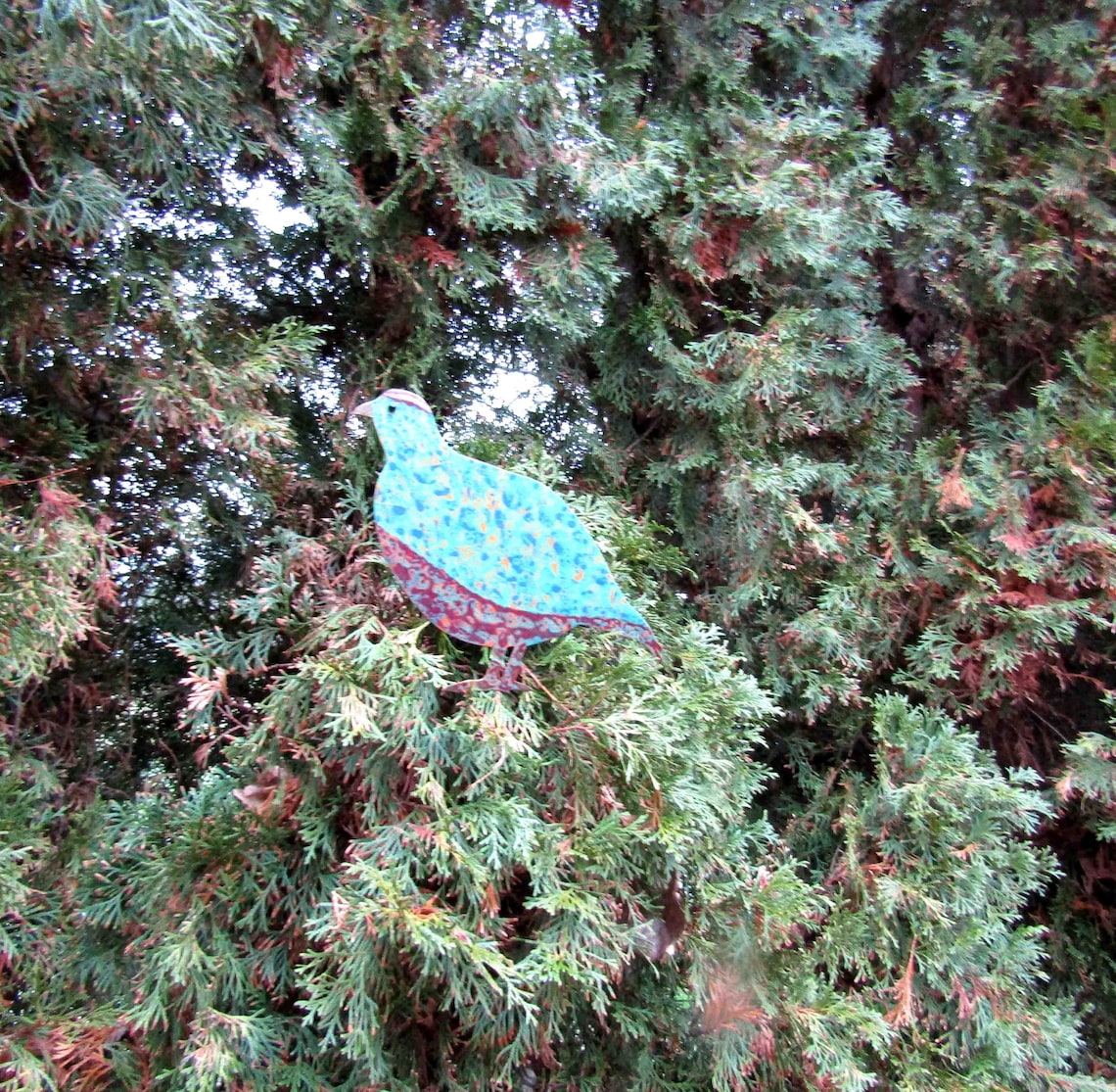 PARTRIDGE TREE TOPPER Christmas Metal Art Sculpture Recycled - Etsy
