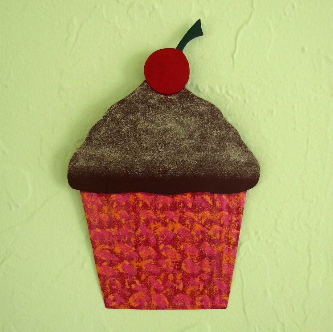 CUPCAKE ART Metal Wall Sculpture Cupcake Art Mom Gift Mocha Chocolate ...