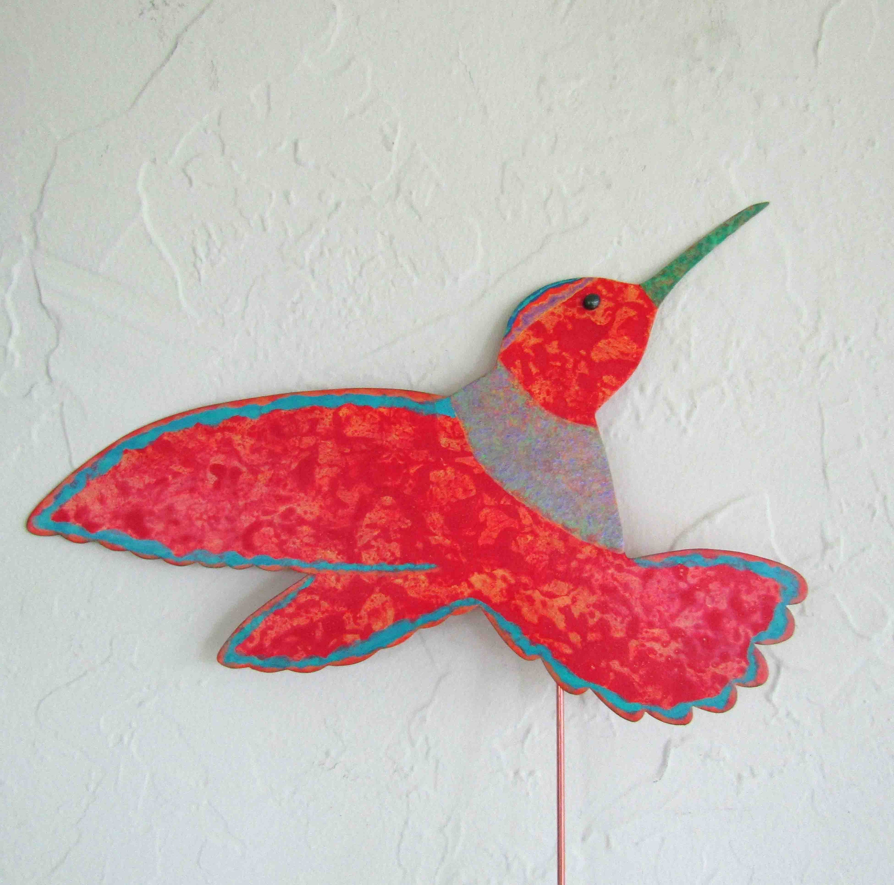 Hummingbird Metal Art Wall or Stake Hummingbird Sculpture Upcycled ...