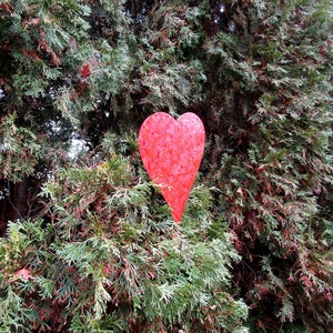 Heart Tree Topper Red Gold Metal Christmas Heart Handmade - Etsy