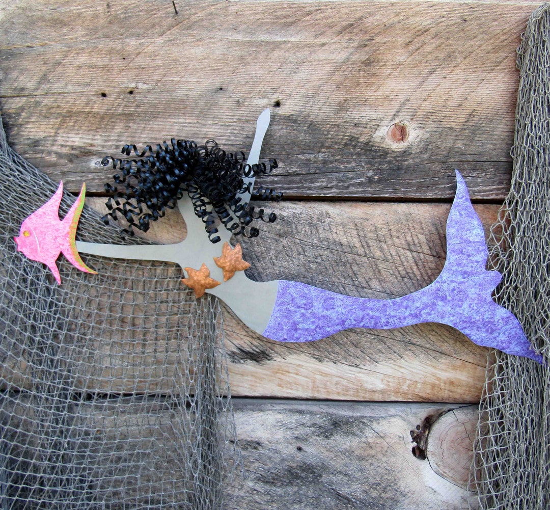 Mermaid Metal Art Extra Large Size Mermaid Sculpture Ocean Wall Art ...