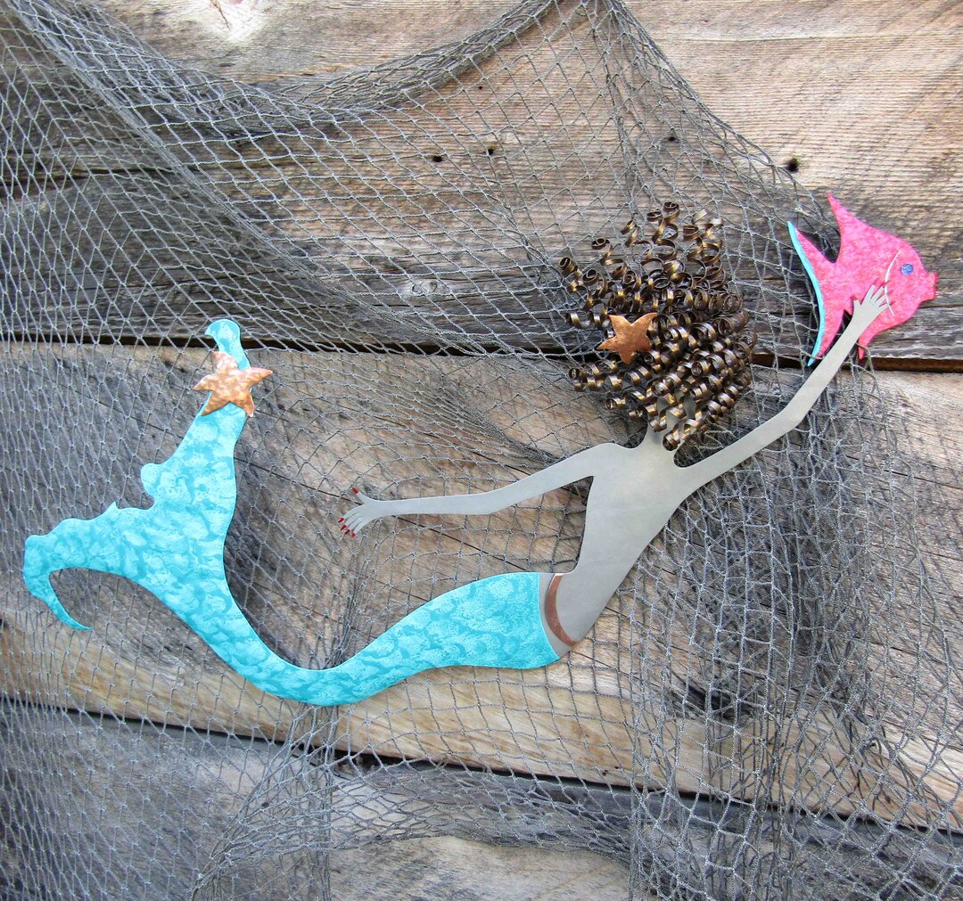 Mermaid Wall Art Ocean Beach House Theme Wall Decor Indoor - Etsy