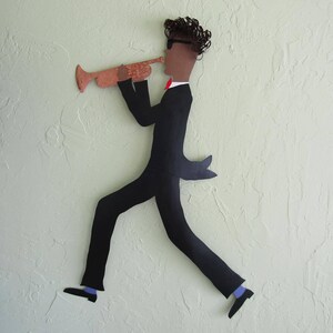 Large Musician Metal Wall Art Trumpet Wall Jazz Group Contemporary ...