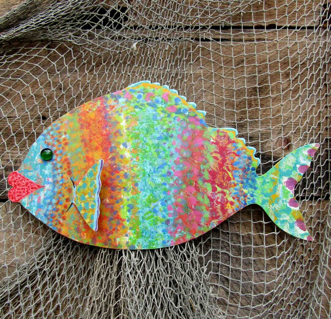 Recycled Metal Fish Wall Art: Tropical Grouper Sculpture (11" X 20") - Etsy