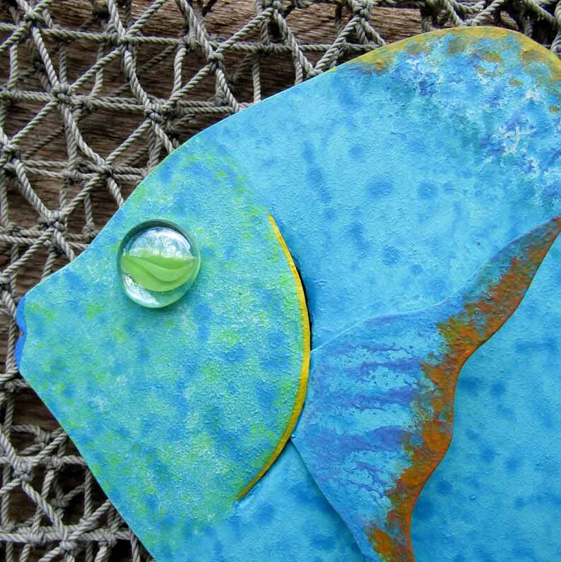 FISH ART Metal Wall Sculpture Recycled Metal Beach House | Etsy