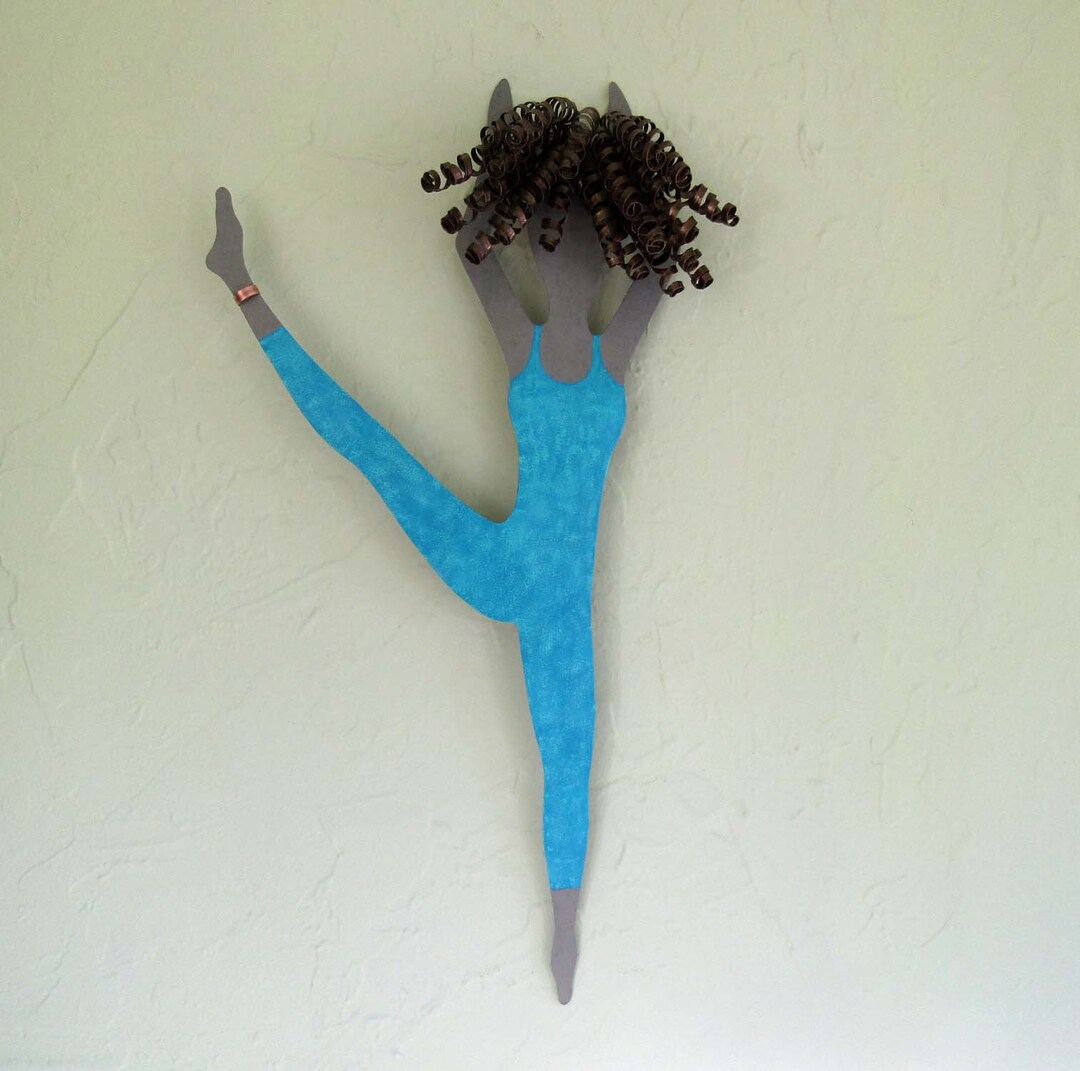 Metal Ballet Dancer Wall Art: Blue Aqua Sculpture (10 X 20) - Etsy