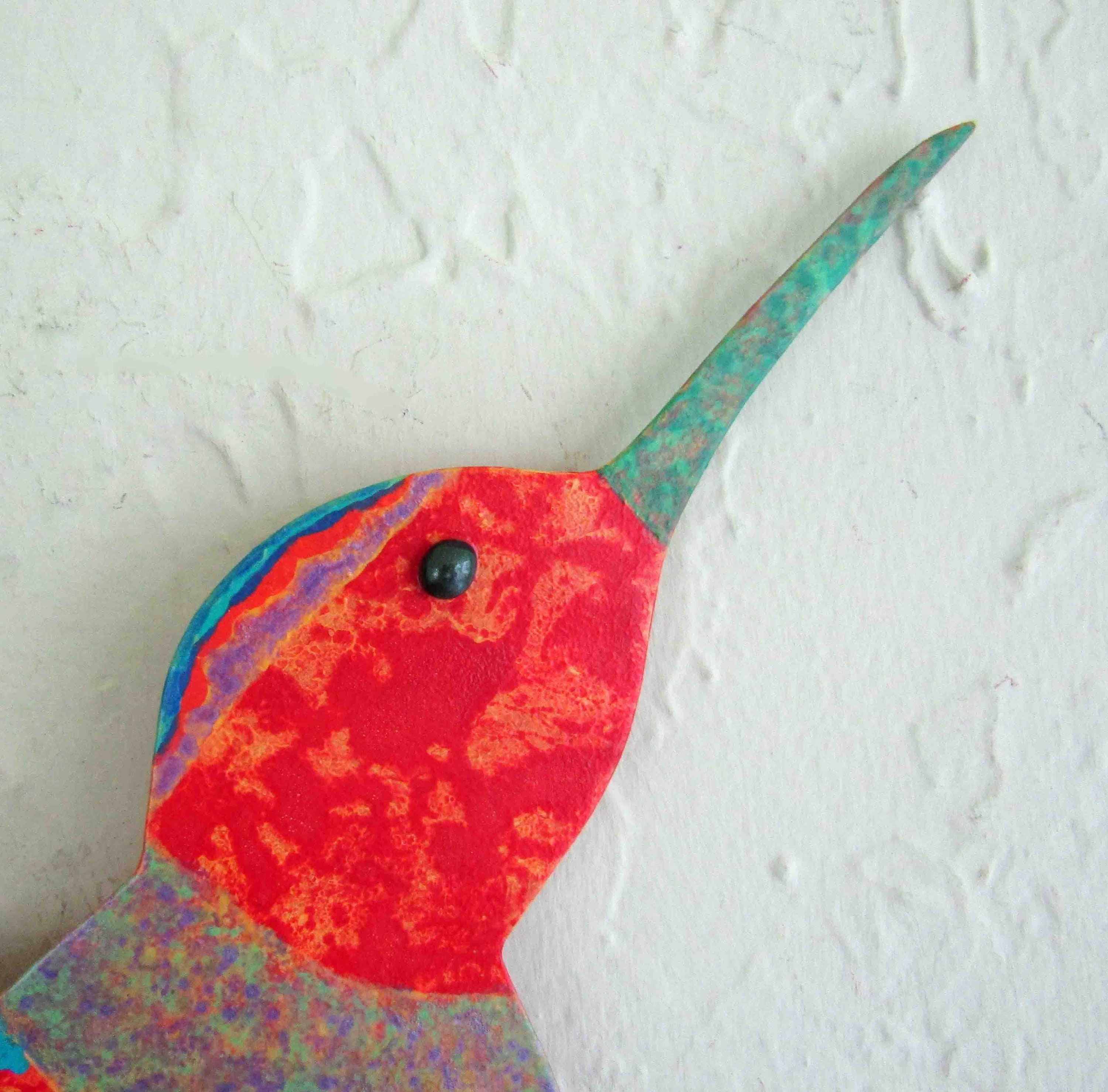 Hummingbird Metal Art Wall or Stake Hummingbird Sculpture Upcycled ...