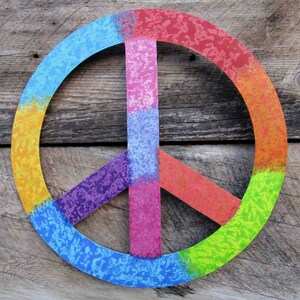 Peace Symbol Fun Groovy Sign for Any Era 16 Inch Handmade Hand Painted ...