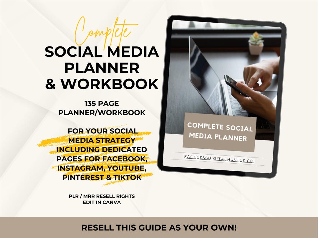 Social Media Planner Workbook, Marketing Strategy, Content Calendar ...