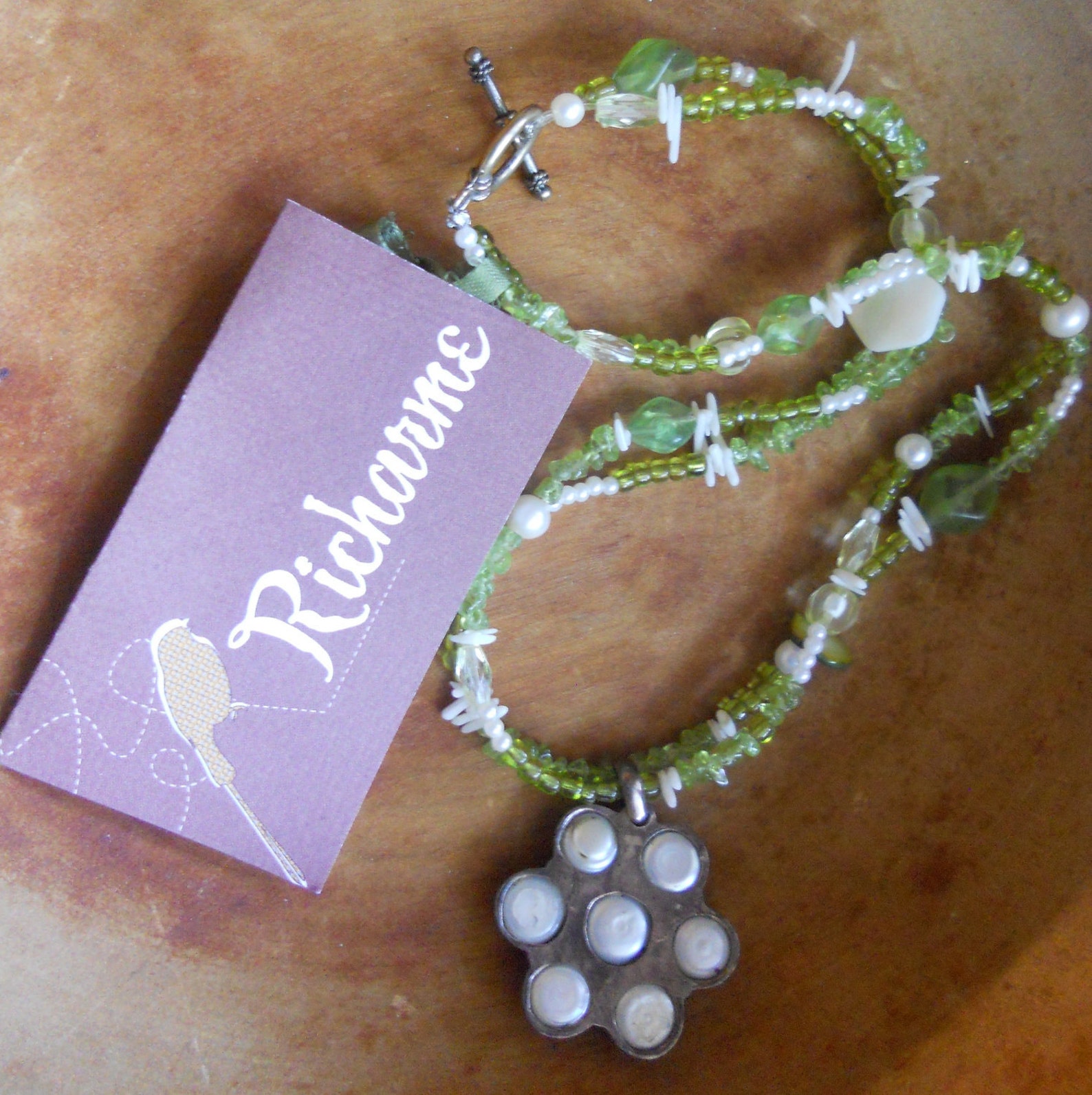SALE Fair Trade Pearl and Bright Green Peridot Mermaid Necklace - Etsy