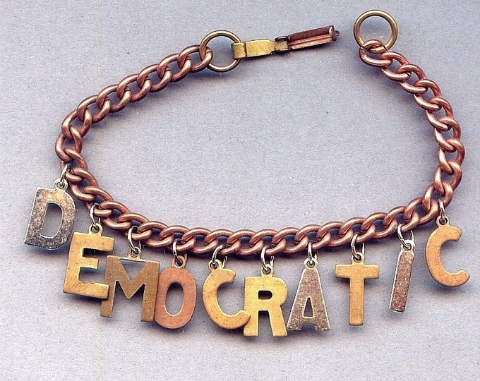 Orig. Vintage C1940 DEMOCRATIC Political Charm Bracelet - Etsy