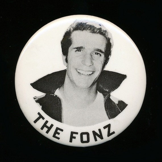 Original 1970s THE FONZ Portrait Pin Pinback Button | Etsy