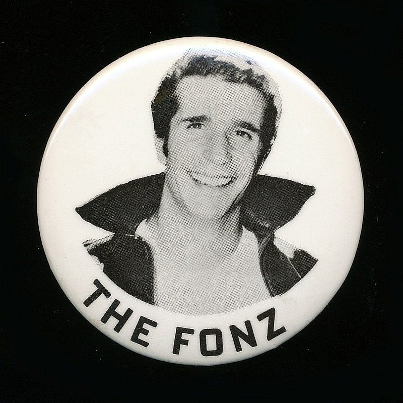 Original 1970s THE FONZ Portrait Pin Pinback Button - Etsy
