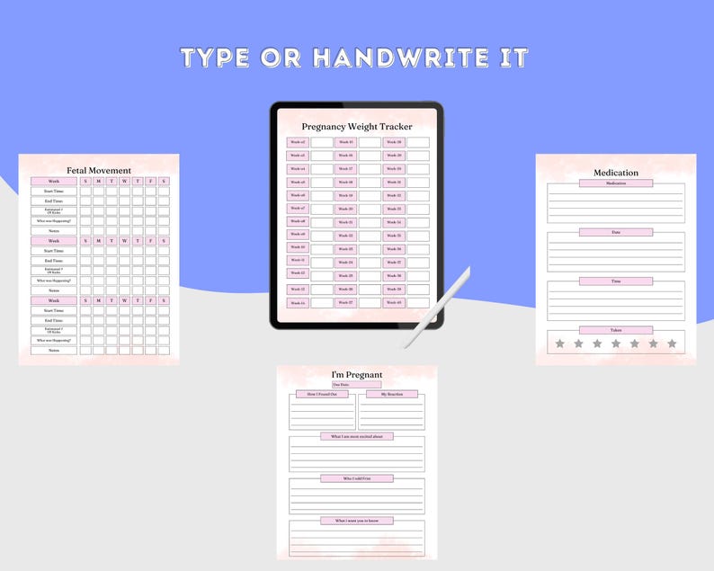 My Pregnancy Journal | Digital & Printable | Bump Tracker, Weekly ...