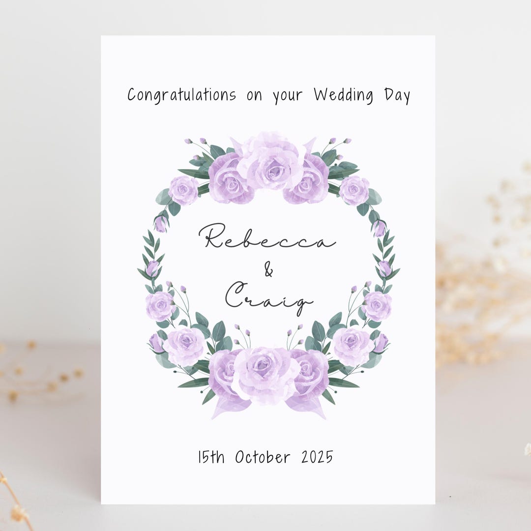 Personalised Wedding Card | Custom Wedding Congratulations Card ...