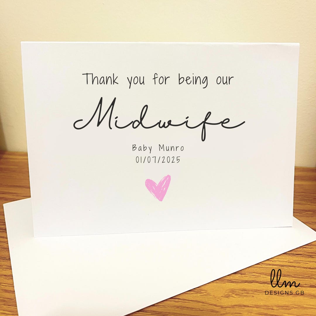 Midwife Card | Personalised Thank You for Being Our Midwife Card ...
