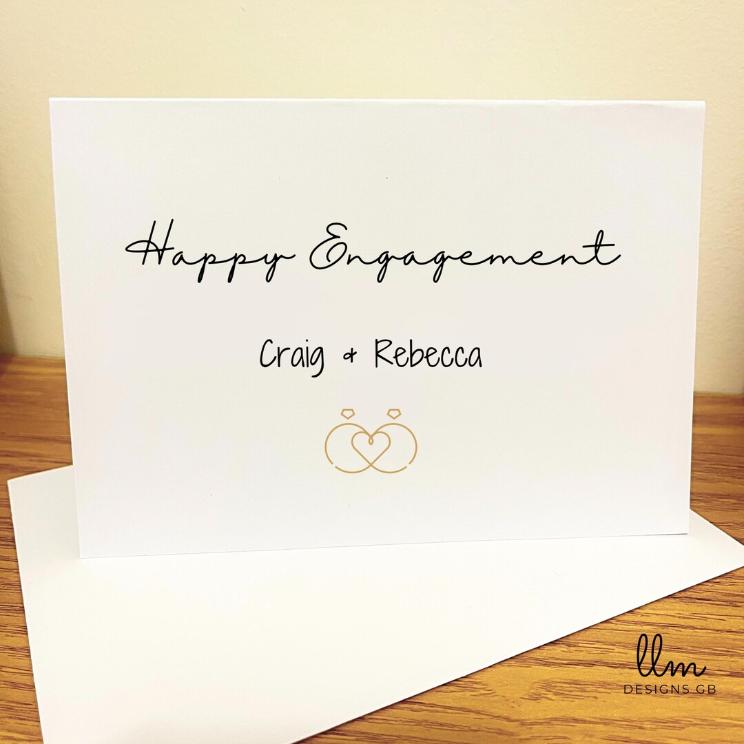 Personalised Engagement Card: Congratulations Card for Couple - Etsy