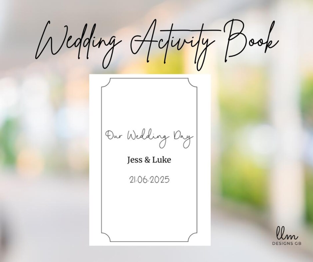 Wedding Activity Book for Kids | Personalised Wedding Favours | Perfect ...