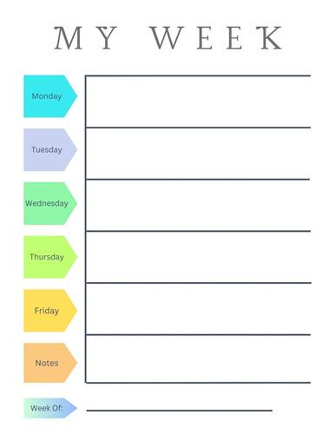 Printable Weekly Review Planner in Color - Etsy