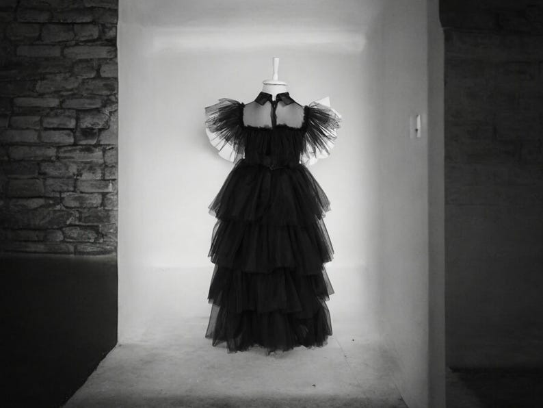 Wednesday Addams Costume for Girls Halloween & Party Dress 2-piece Set ...