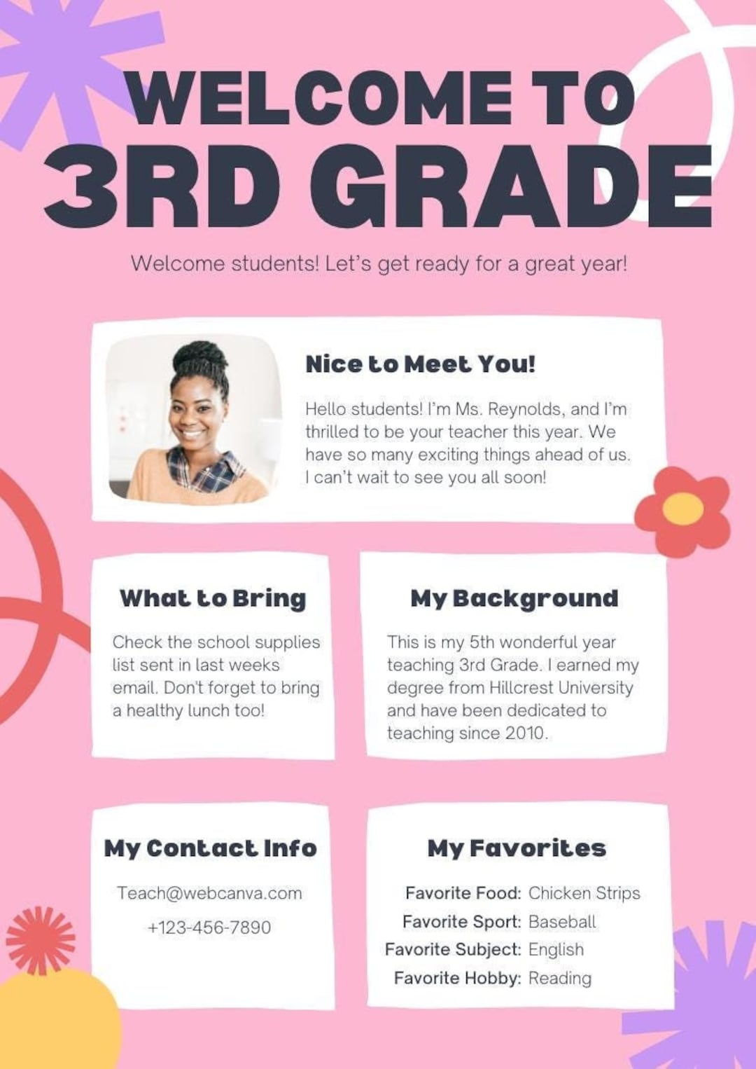 Scrapbook Welcome to School Meet the Teacher Introduction Letter Flyer ...