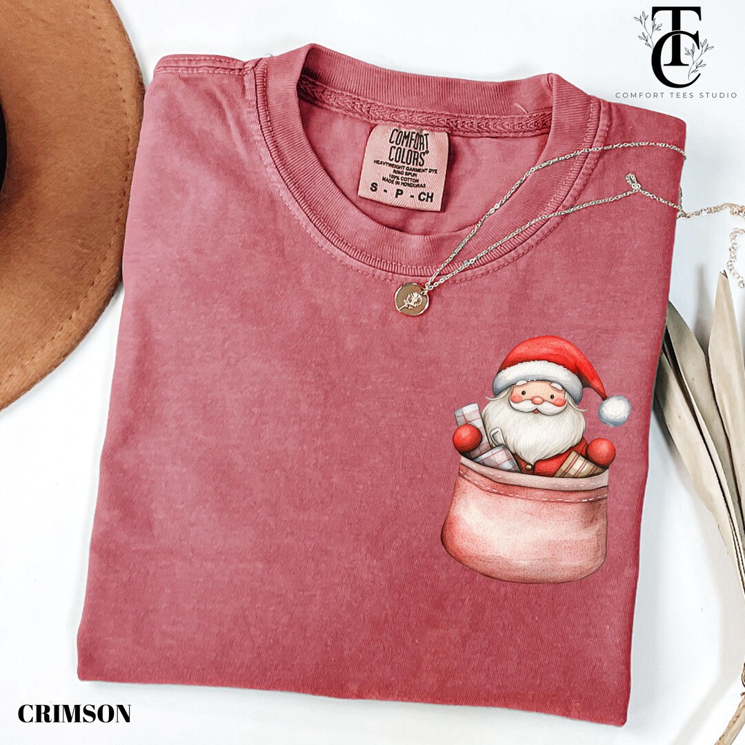 Pocket Santa Clause Comfort Colors®shirt, Retro Santa Claus Sweater ...