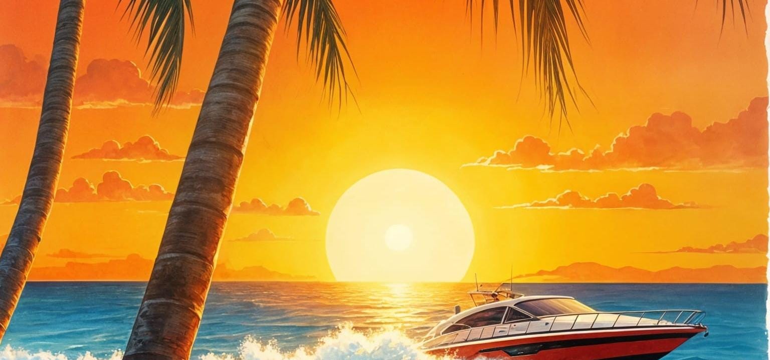 Art Deco Beach Scenery Poster Miami Life Style-miami Vice - Etsy