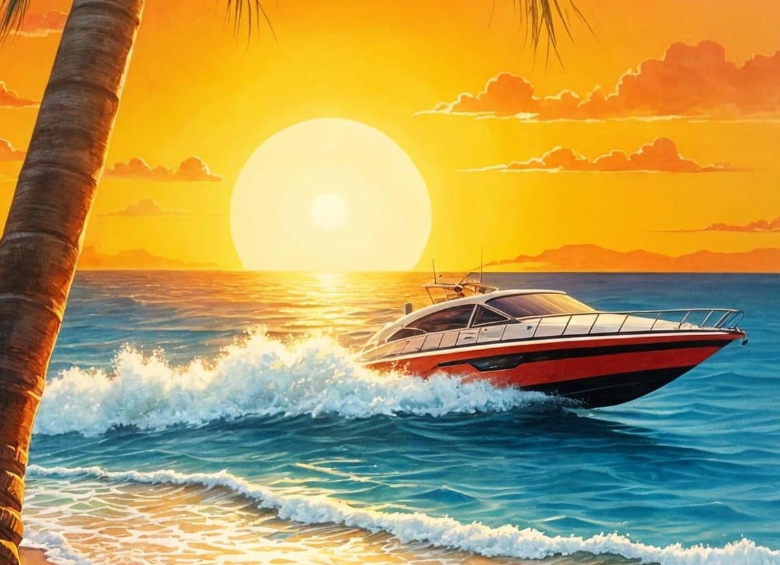 Art Deco Beach Scenery Poster Miami Life Style-miami Vice - Etsy