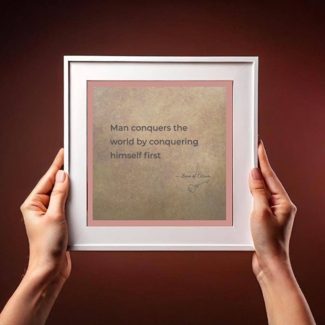 Mindful Strength Printable Art – Zeno of Citium Quote on Self ...