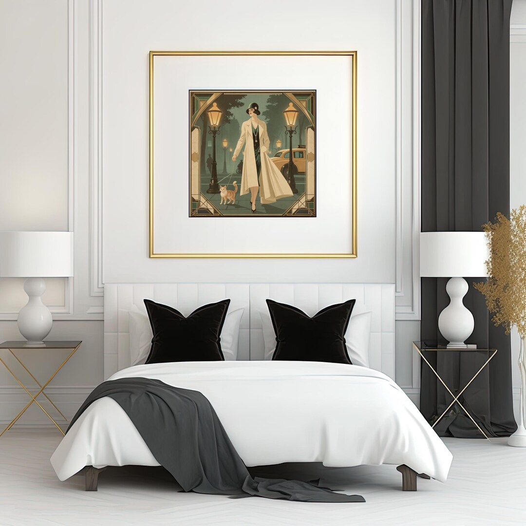 Art Deco Flapper Cat Print: 1920s Paris Fashion (digital Download) - Etsy