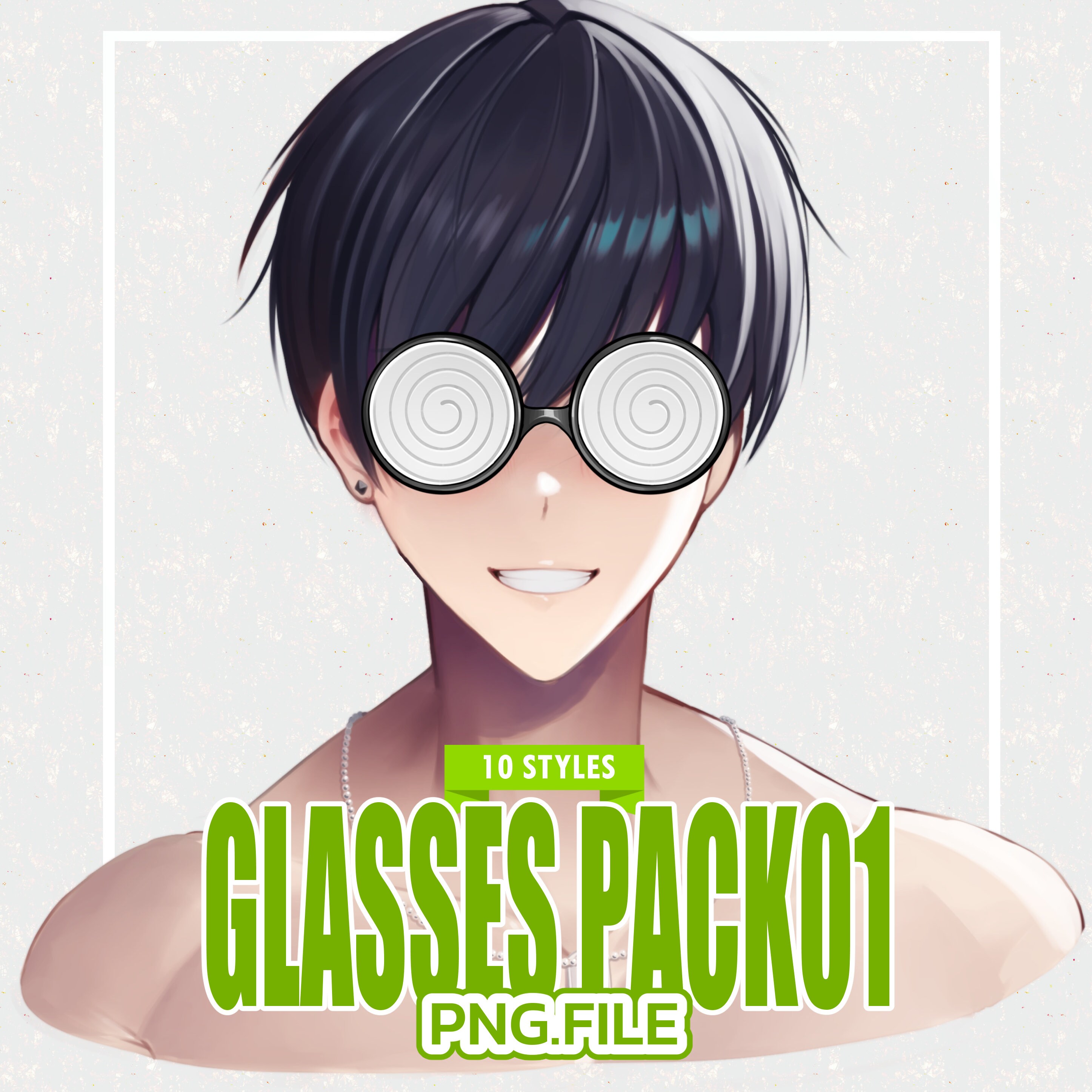 Vtuber Assets - 10styles Glasses Pack01 | Png.file - Etsy
