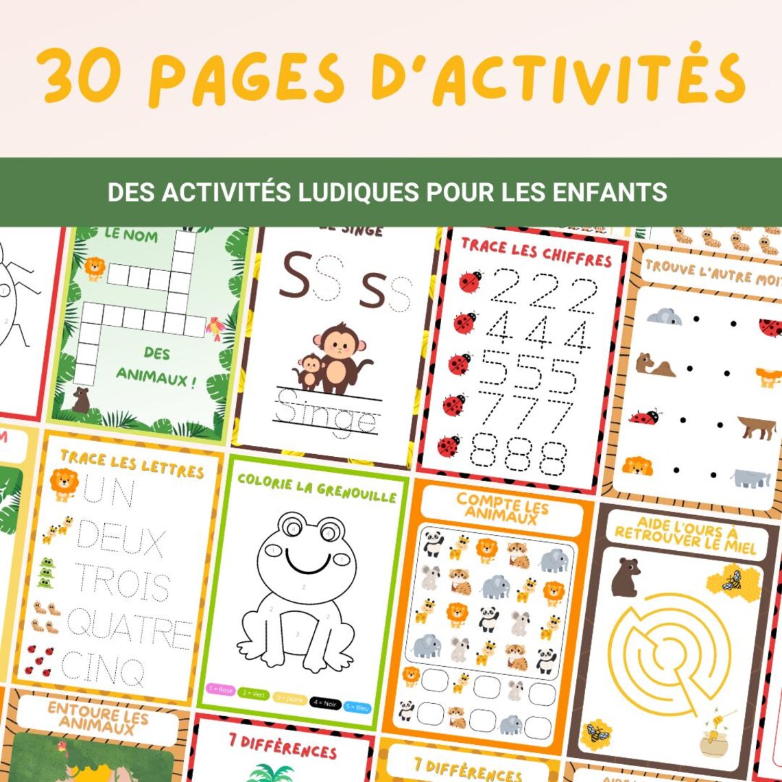 My Activity Book for Children - Pack of 30 Activity Pages to Print - Etsy