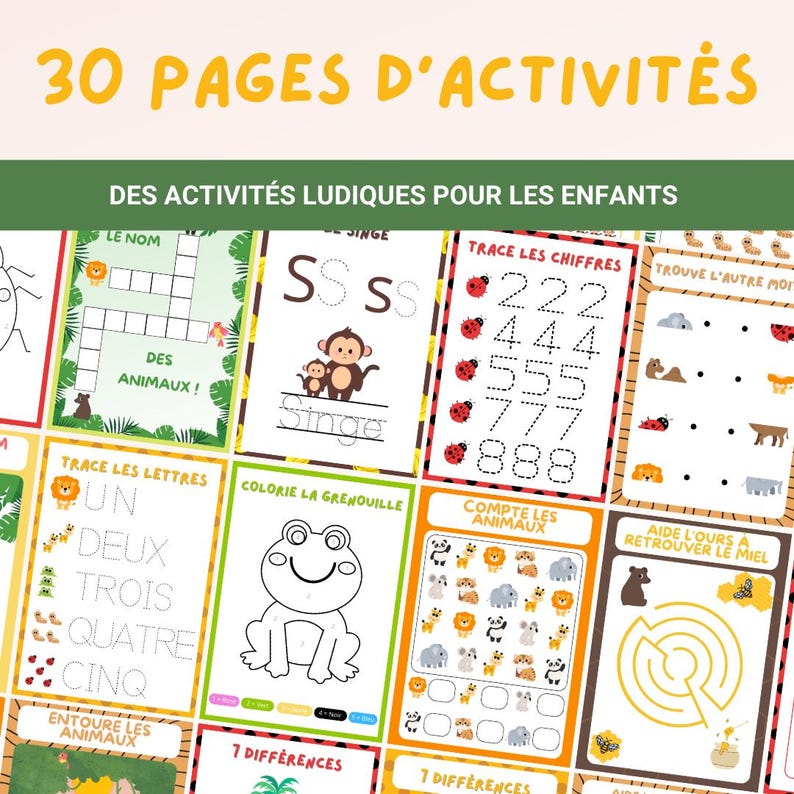 My Activity Book for Children - Pack of 30 Activity Pages to Print - Etsy