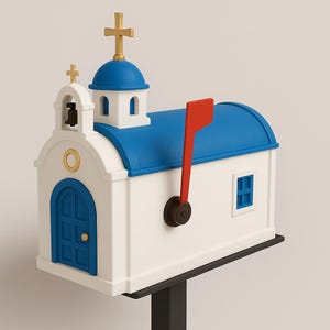 Blue Dome Greek Island Mailbox – Mediterranean Outdoor Decor - Etsy