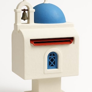 Blue Dome Greek Island Mailbox – Mediterranean Outdoor Decor - Etsy