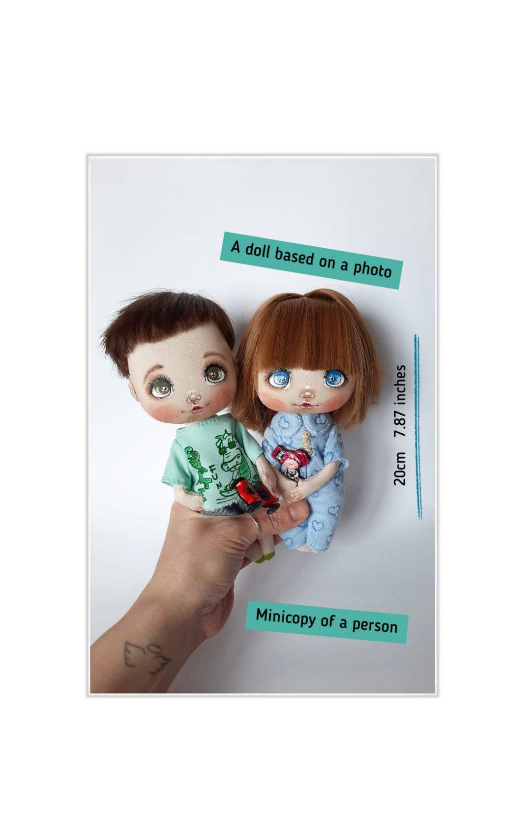 Personalized Fabric Doll From Your Favorite Photo, Unique Handmade Mini ...