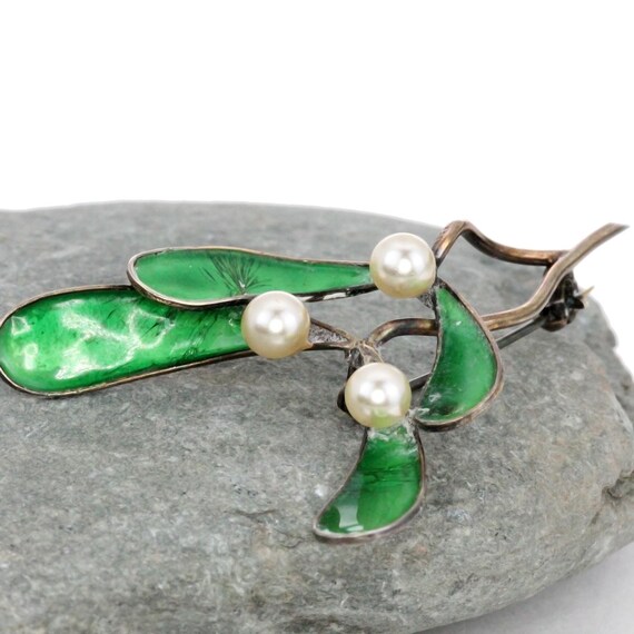 RARE Heinrich Levinger Art Nouveau Silver brooch Mist… - Gem