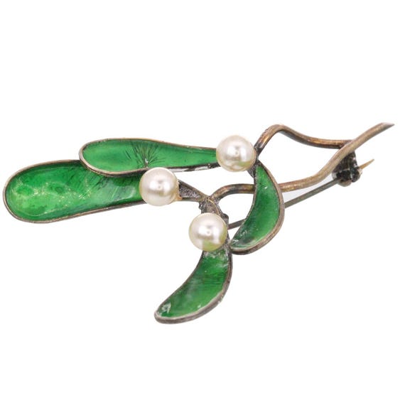 RARE Heinrich Levinger Art Nouveau Silver brooch Mist… - Gem