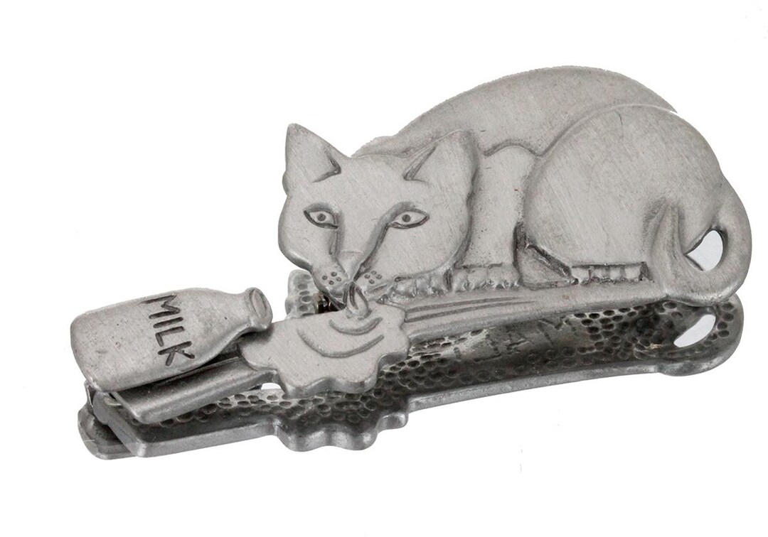 Rare Find - Spilt Milk Moveable Kinetic Cat and Mouse Pewter Pin Signed ...