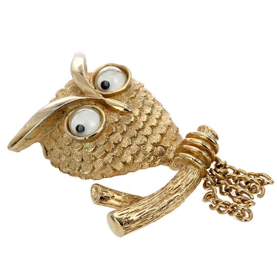 Vintage Avon Google Eye Owl Pin Etsy
