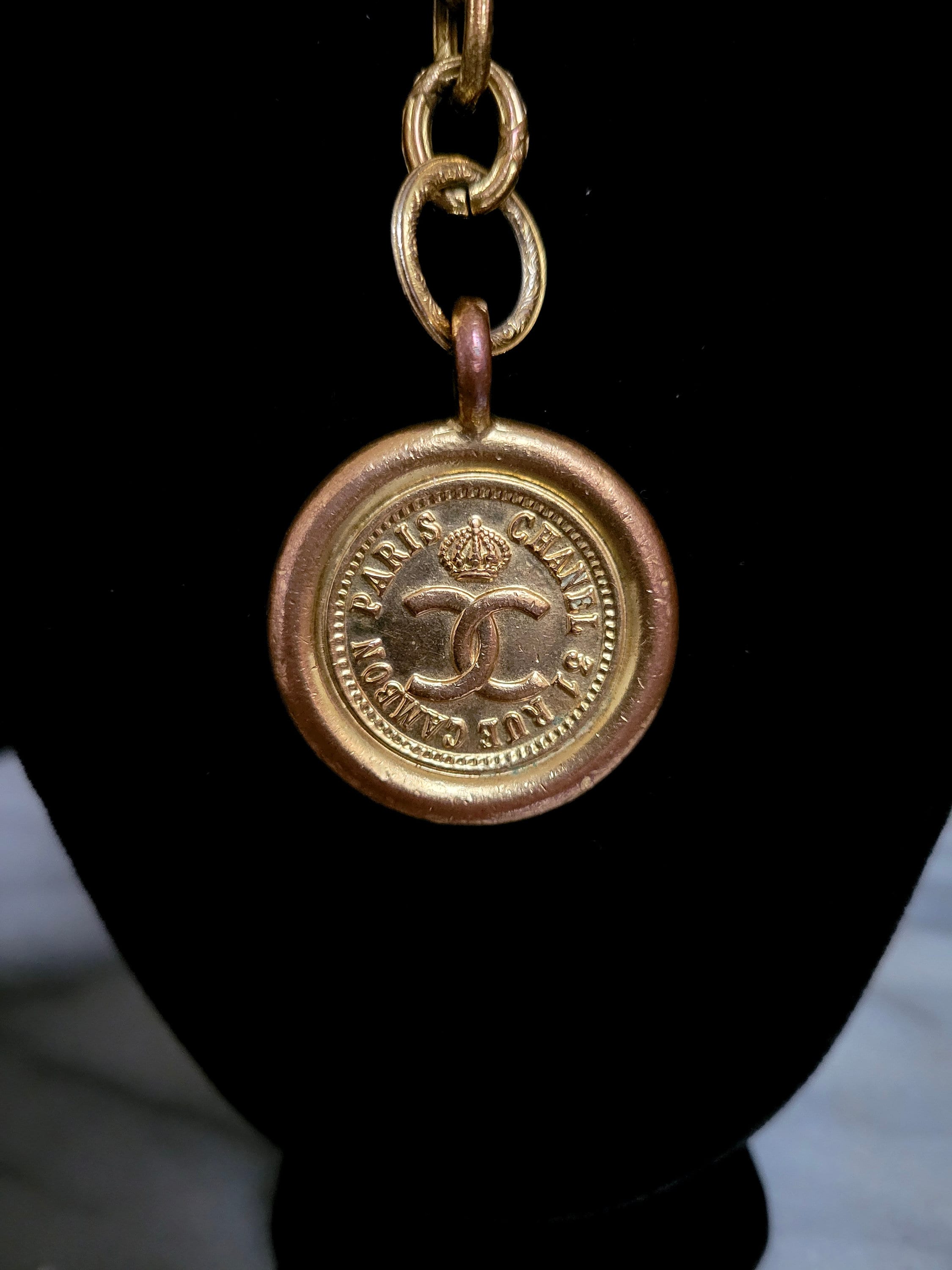 Vintage Chanel Logo Pendant and Signature Chain Necklace - Etsy