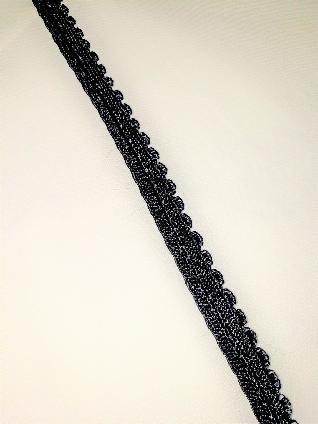 Flat Black Braid Picot Edging Braid Trim Fancy Gimp Vintage 1970s ...