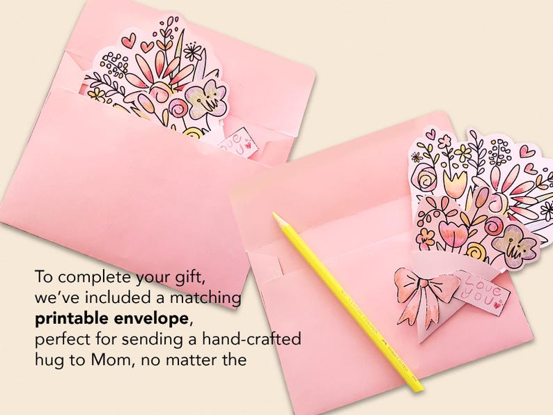 Personalized Paper Flower Bouquet Card, DIY Craft (digital Download) - Etsy