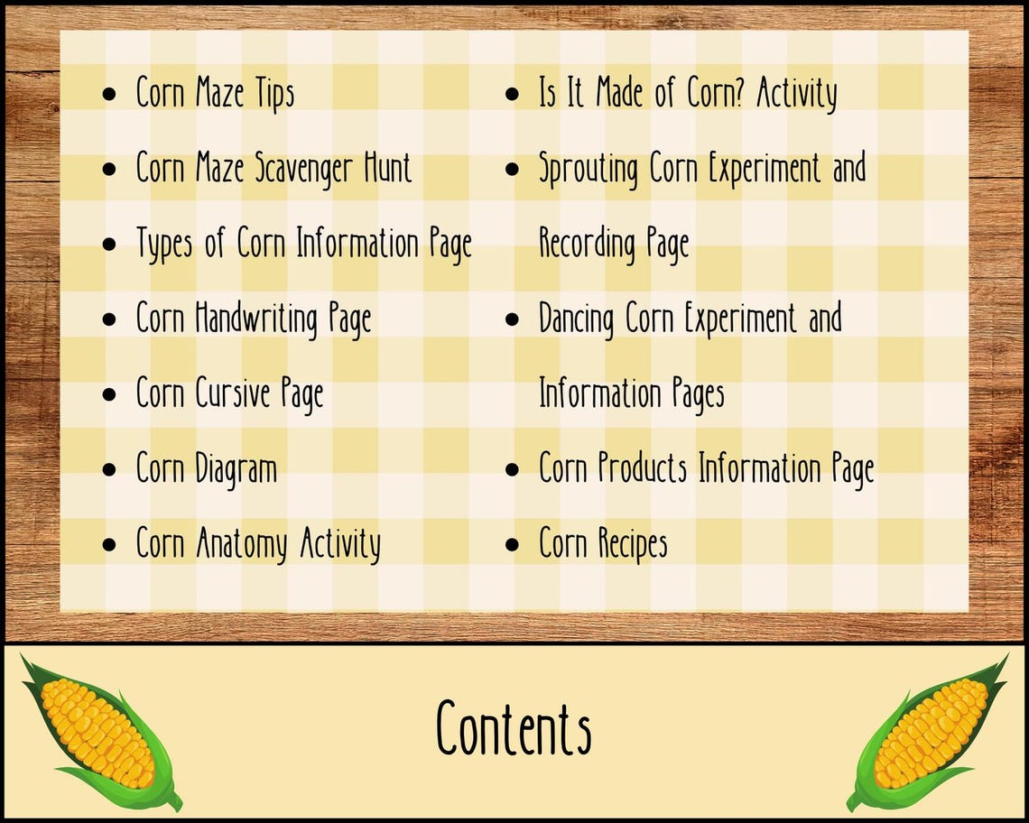 Let's Visit A Corn Maze Activity Pack for Field Trips, Outings ...